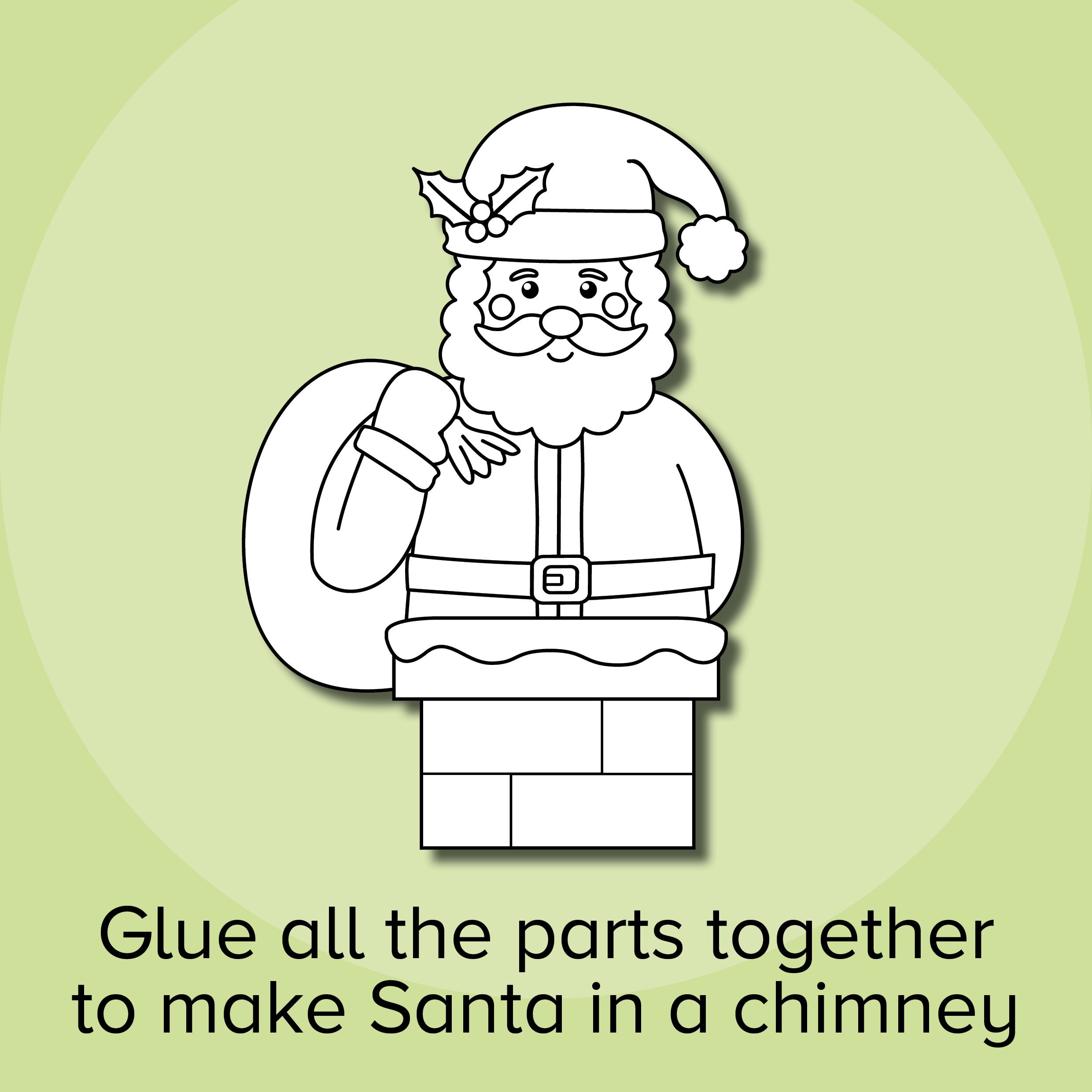 Santa Claus Cut & Paste Craft, Father Christmas Color Build Kit, Paper ...