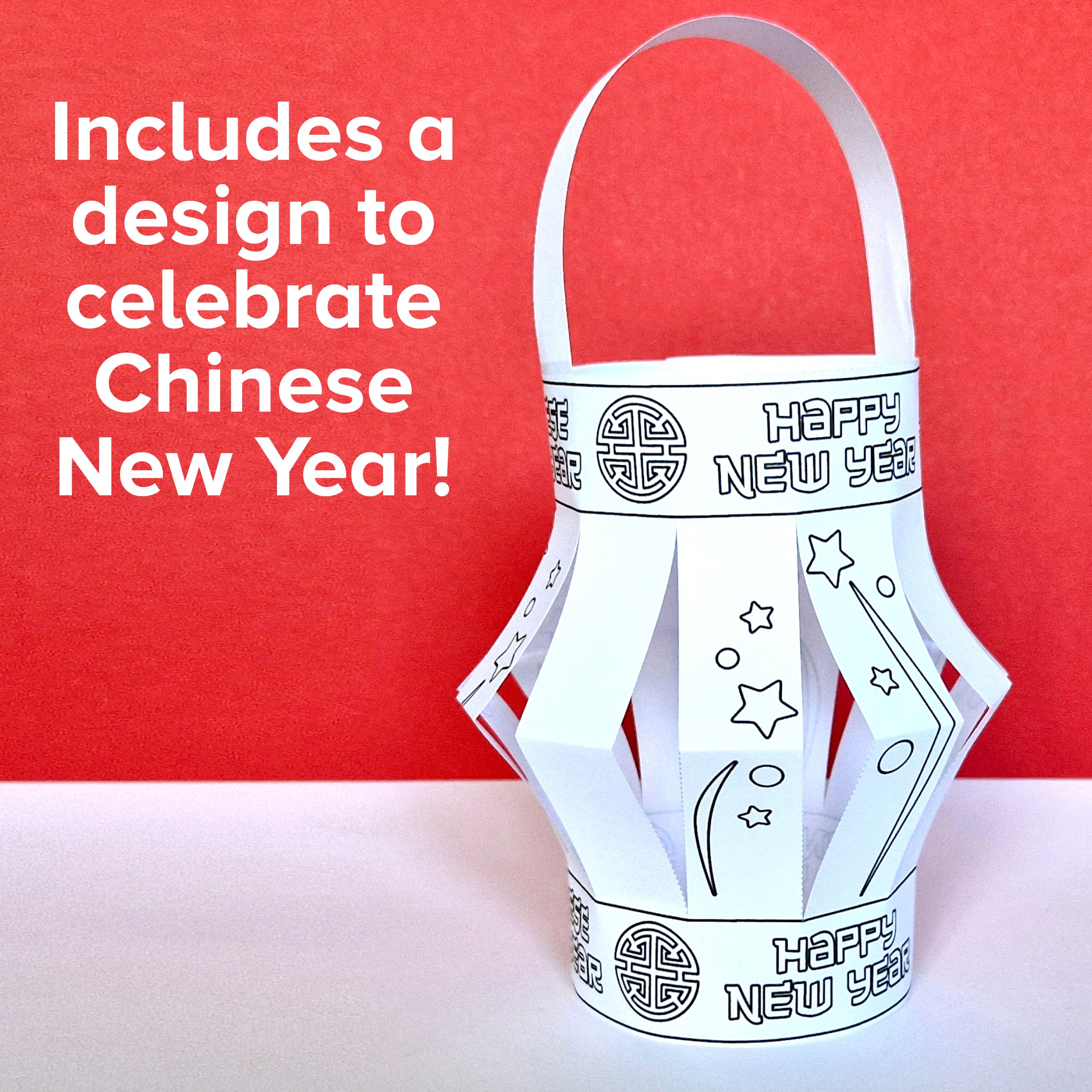 Chinese New Year Paper Lantern Craft, Lunar Spring Festival of Light ...
