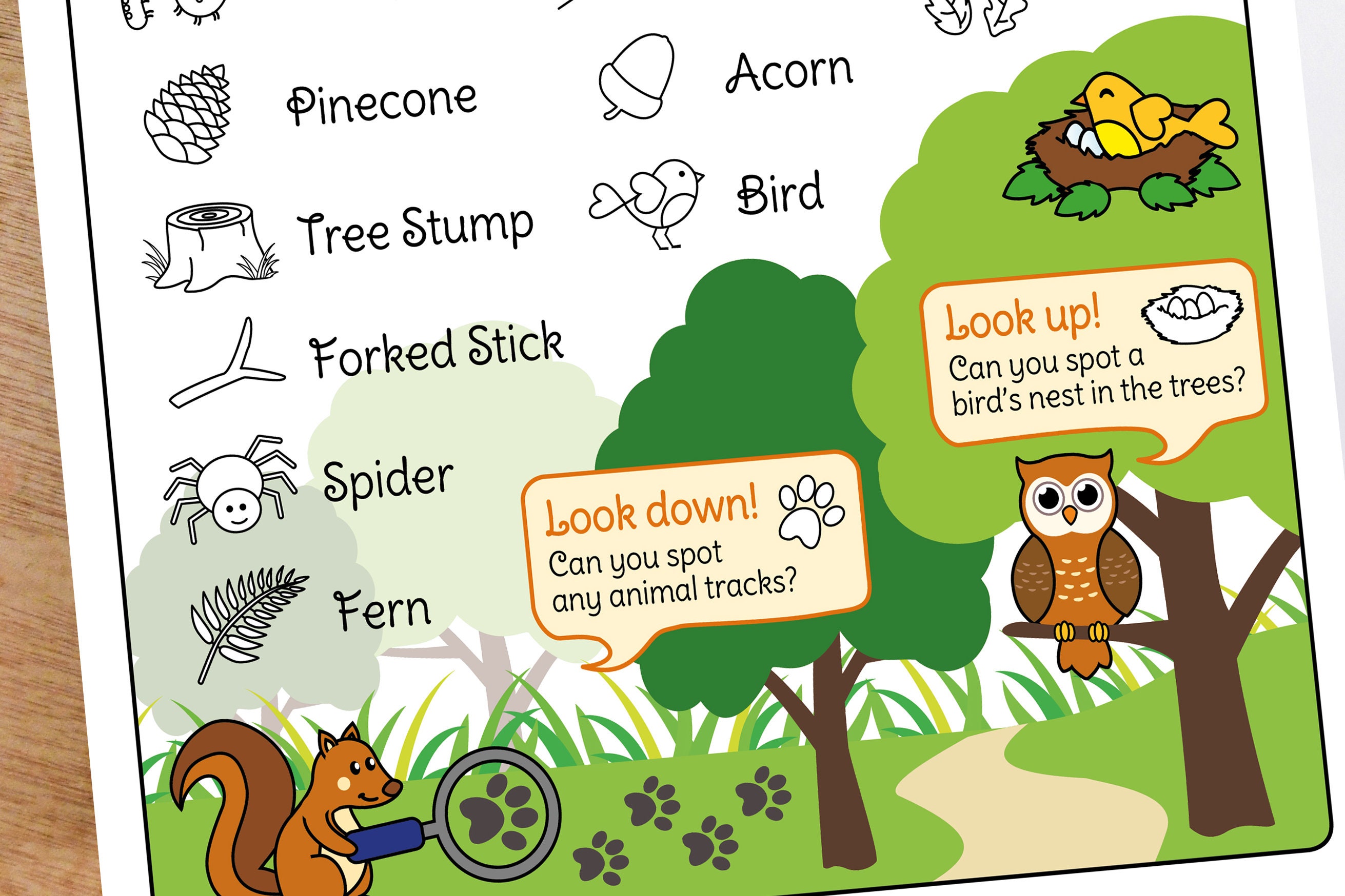 Forest Scavenger Hunt, Kids Woodland Treasure Hunt Trail, Childrens ...