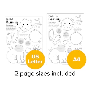 Bunny Cut & Paste Craft Printable, Build a Easter Rabbit Coloring ...