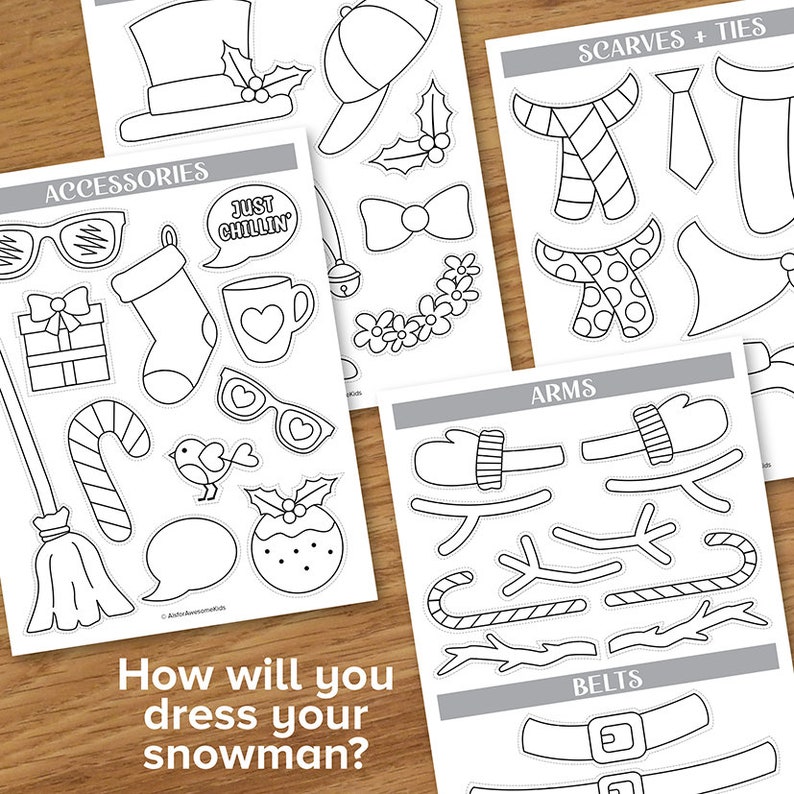 Build a Snowman Craft Printables, Christmas Cut and Paste Winter ...