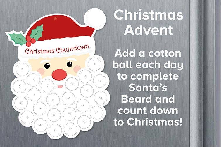 Santa's Beard Cotton Ball Craft Children's Christmas - Etsy