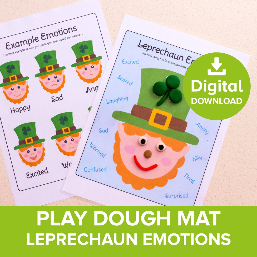 Exploring Emotions Leprechaun Play Dough Mat Kids St - Etsy