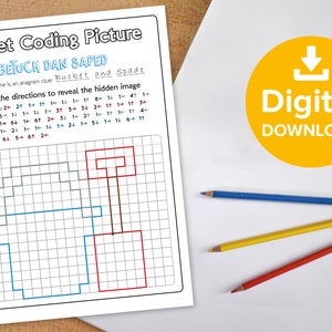 Beach Coding Worksheets, Summer Hidden Picture Reveal, Seaside Pixel ...