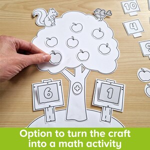 Build an Apple Tree Cut & Paste Craft, Fall Fruit Coloring Page ...