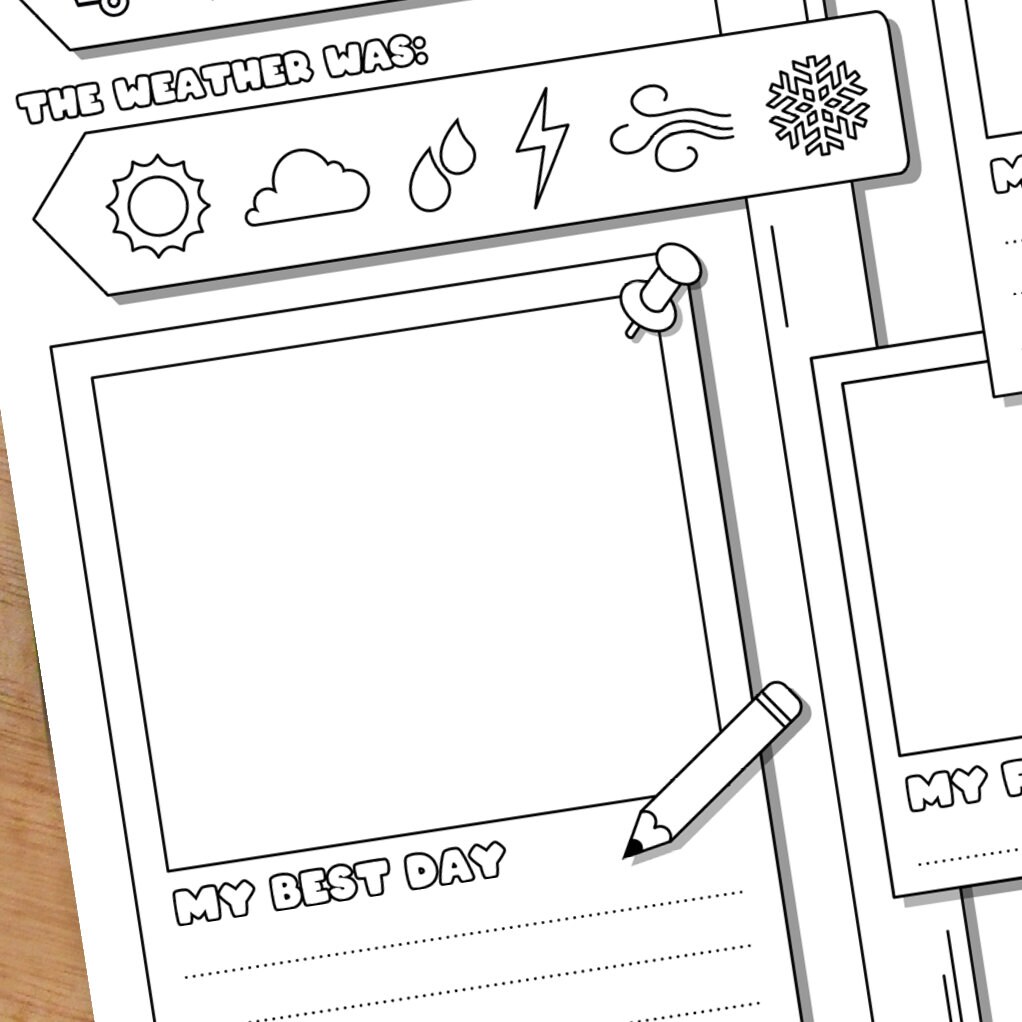 Travel Journal for Kids, Summer Vacation Diary Log, Family Holiday ...