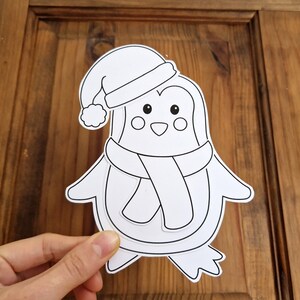 Penguin Cut & Paste Craft, Christmas Color and Build Kit, Paper Doll ...