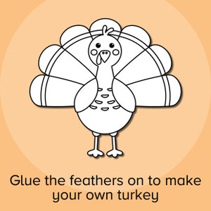 Thankful Turkey Cut & Paste Craft, Build a Thanksgiving Bird Coloring ...