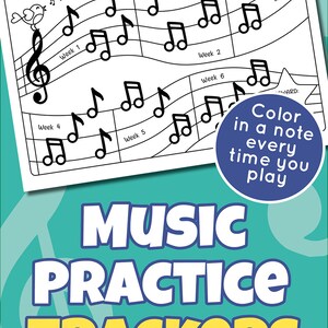 Music Practice Tracker Reward Chart, Kids Instrument Playing Log ...