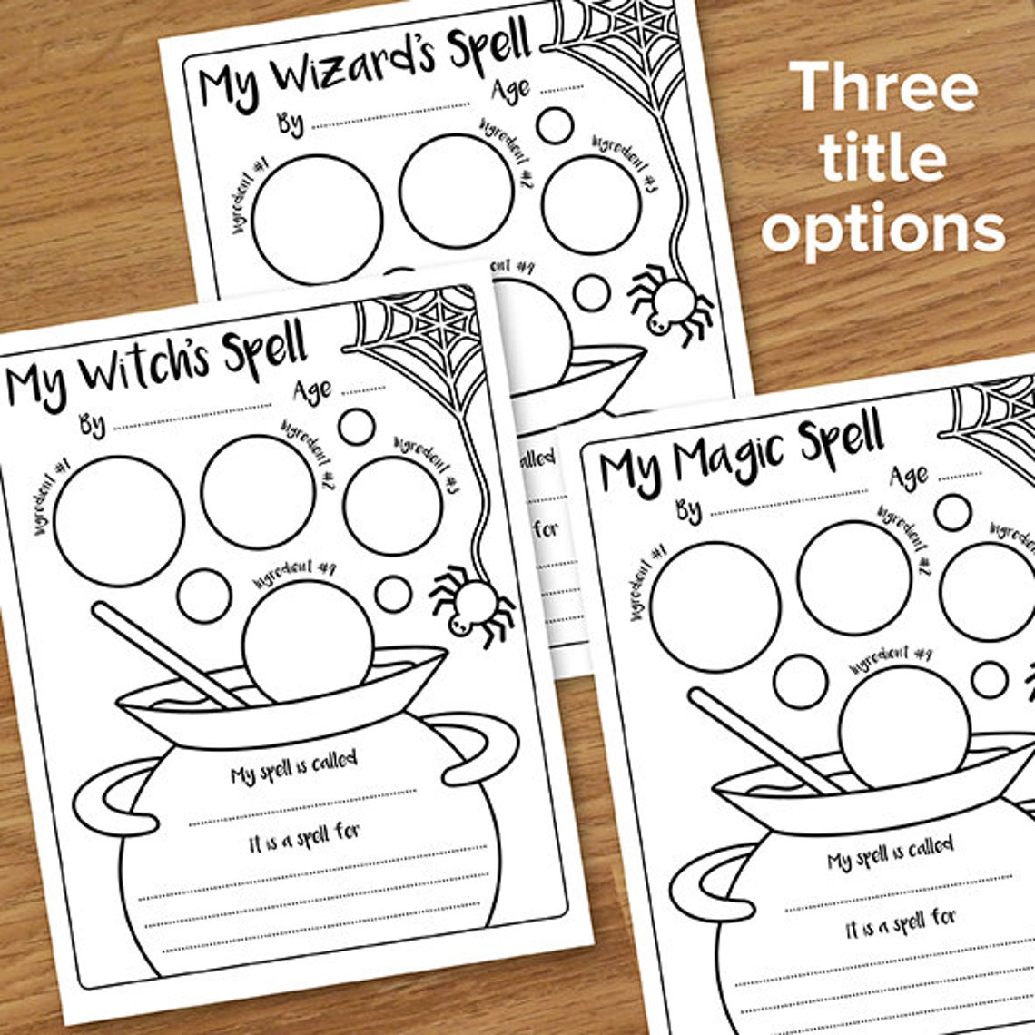 My Witch's Spell Halloween Drawing Prompt Activity, Kids Wizard Writing ...