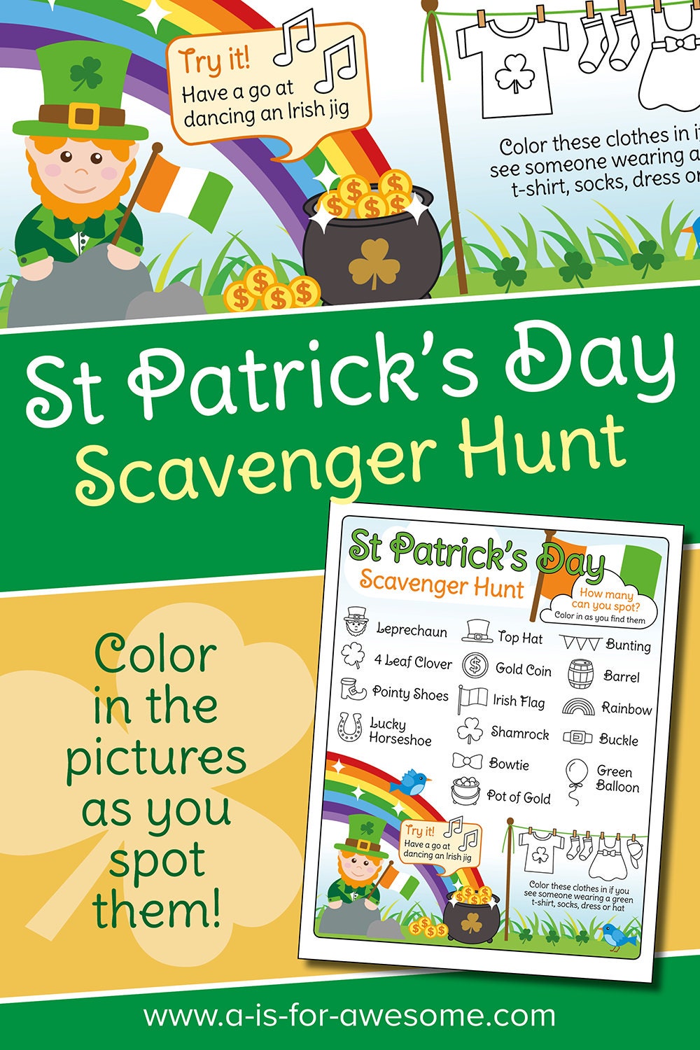 National Holidays Scavenger Hunt Bundle, 7 Celebration Find & Color ...