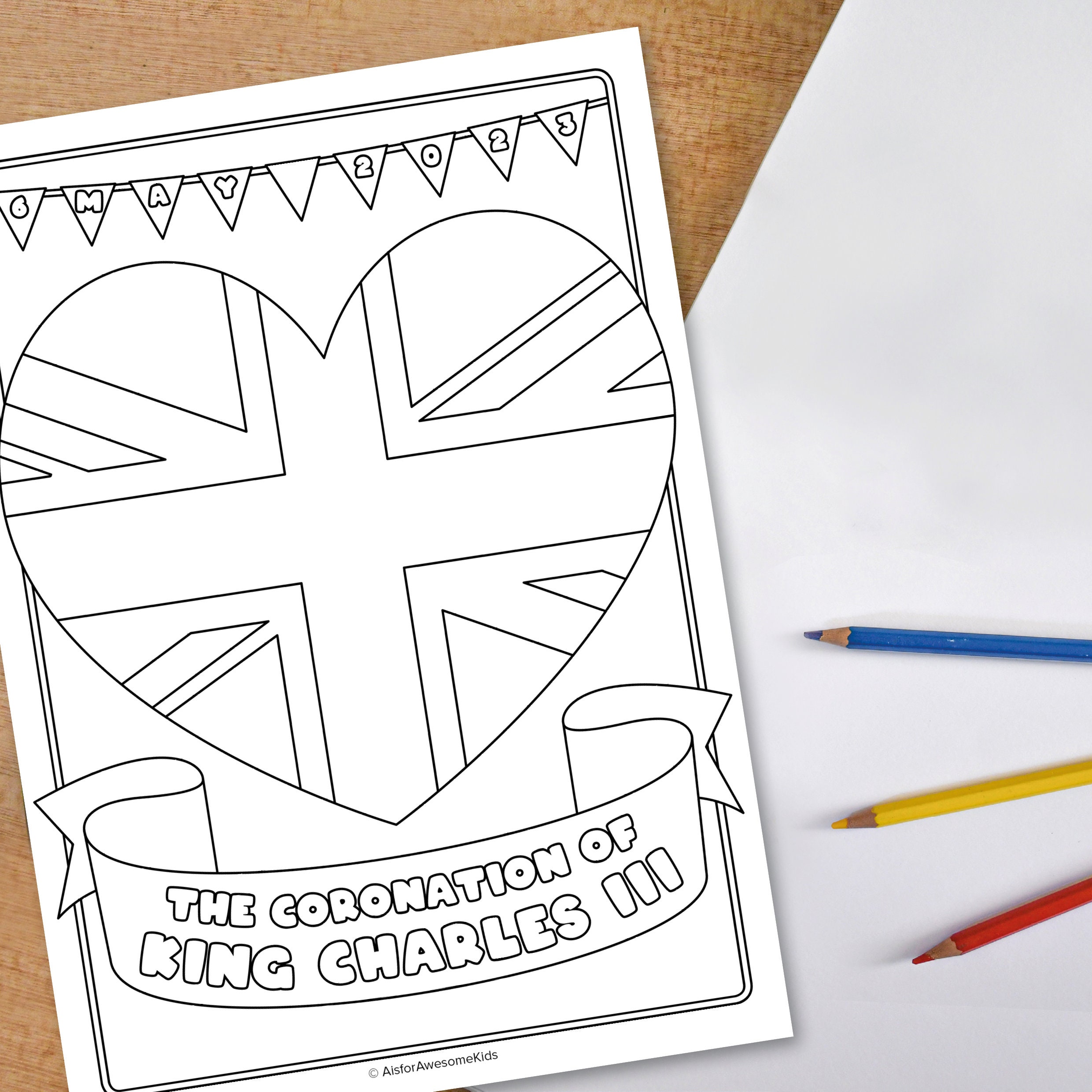 Royal Family Corgi Dog Color Page, King Charles III Colouring Poster ...