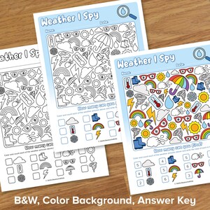 Weather I Spy Worksheet, Spring Eye Spy Color and Count Challenge ...