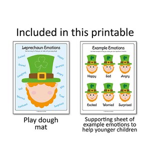 Exploring Emotions Leprechaun Play Dough Mat, Kids St Patrick's Day ...