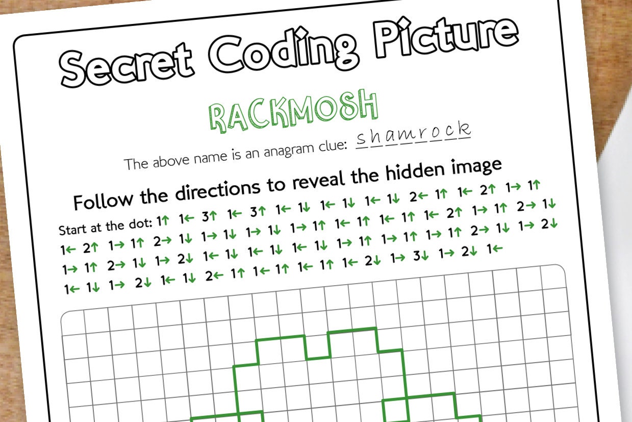 St Patrick's Day Coding Worksheets, Ireland Picture Reveal Irish Pixel ...