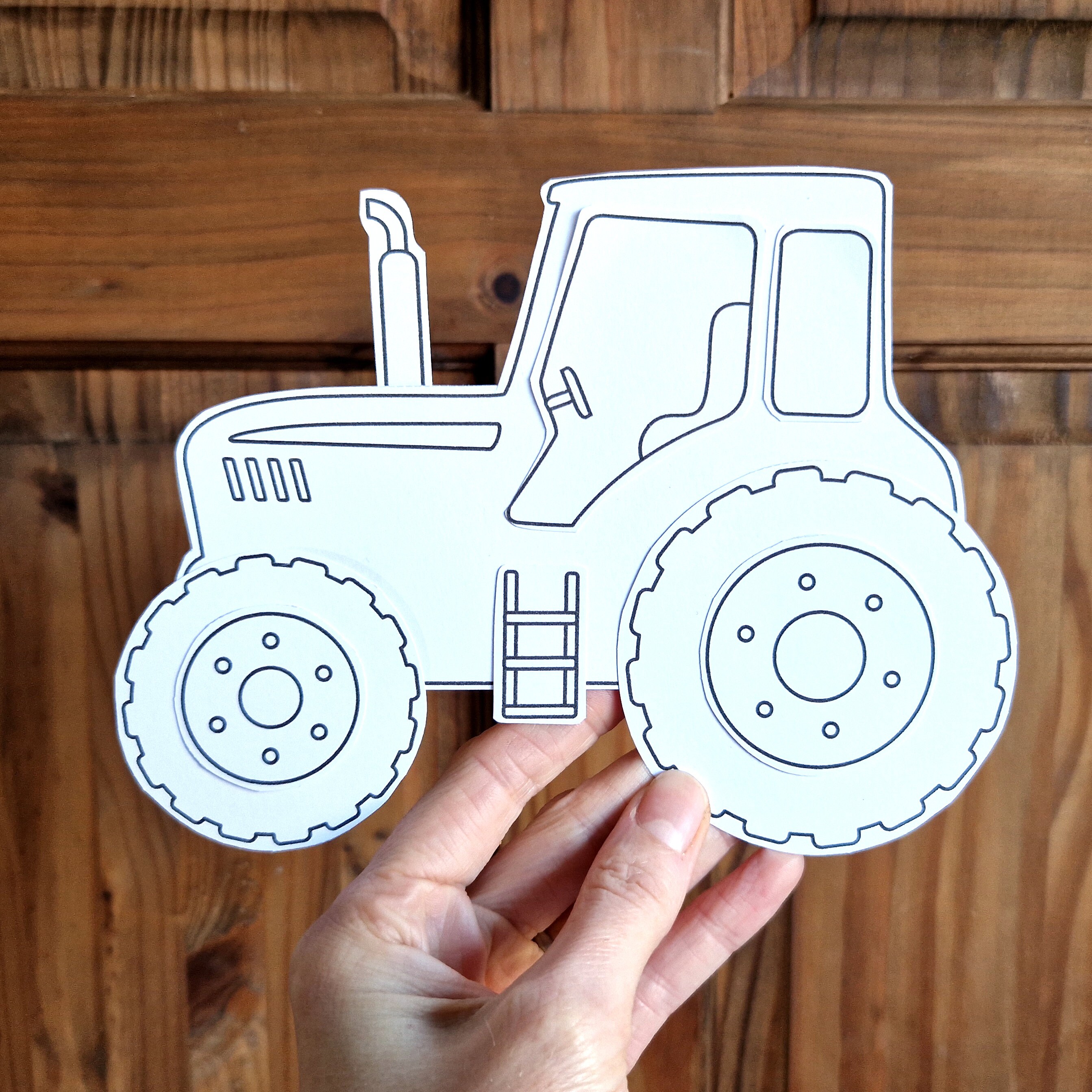 Tractor Cut & Paste Craft Printable, Spring Farmyard Vehicle Color and ...