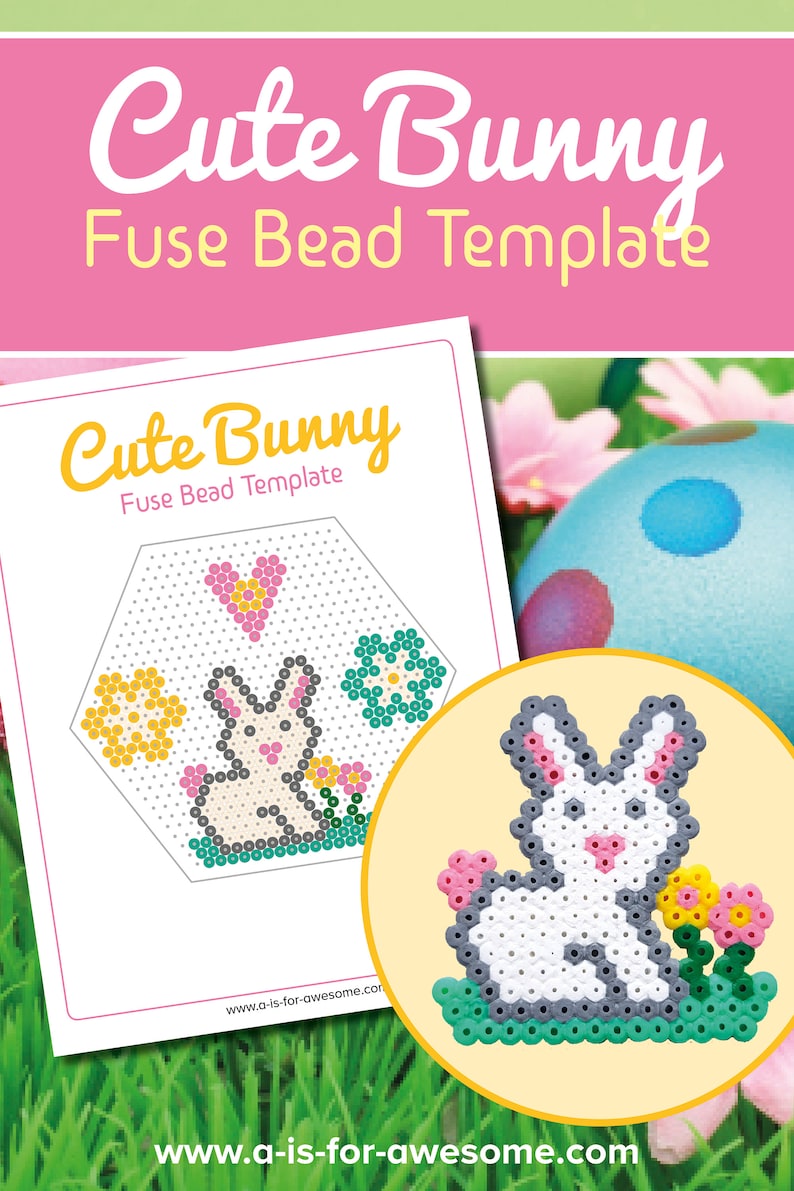 Cute Bunny Fuse Bead Templates, Hama Perler Nabbi Beads Craft Template ...