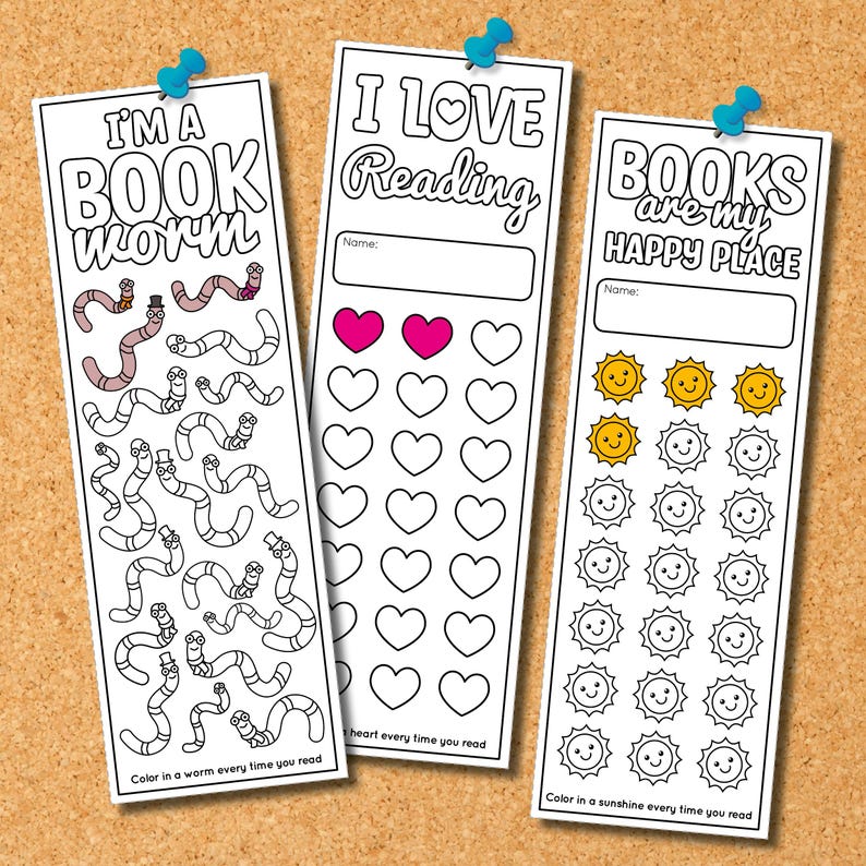 Reading Tracker Bookmarks, Children's Book Challenge Worksheet, Kids ...