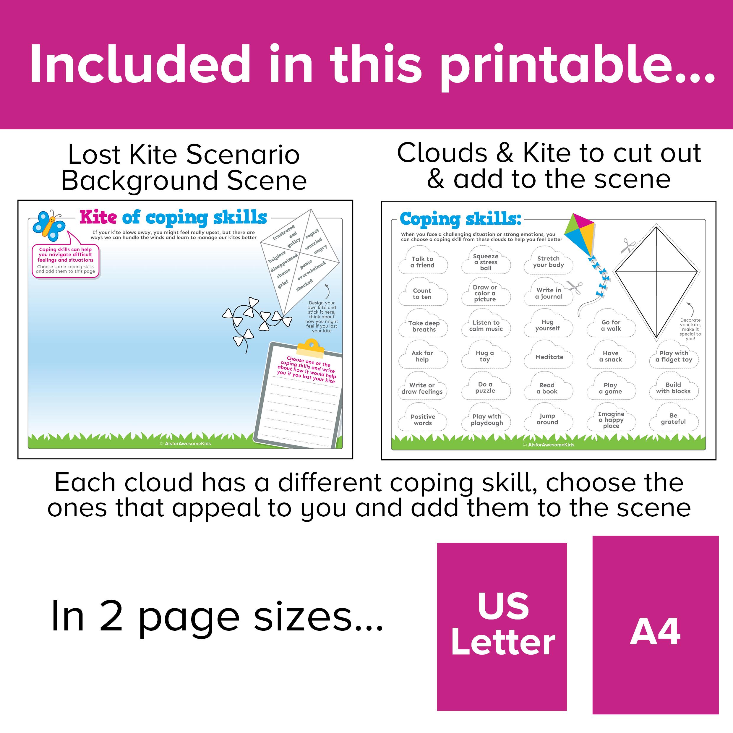 Coping Skills Worksheet, Childrens Mental Health Cut & Paste Activity ...