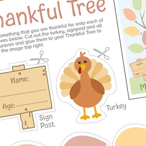 Thankful Tree Gratitude Cut & Paste Craft, Thanksgiving Love Printable ...