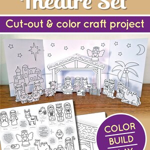 Christmas Nativity Theatre Craft, Xmas Story 3D Coloring Scene, Build ...