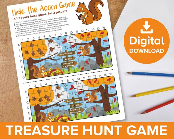 Hide the Acorn Fall Treasure Hunt Game Kids Autumn 2 Player - Etsy