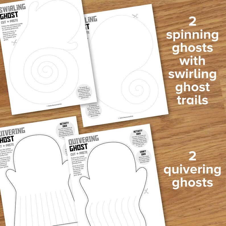 Spinning Ghost Cut & Paste Crafts, Halloween Party Decoration Kit ...