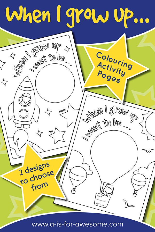 When I Grow up Worksheet, Kids Drawing Prompt Poster, Childrens Rocket ...