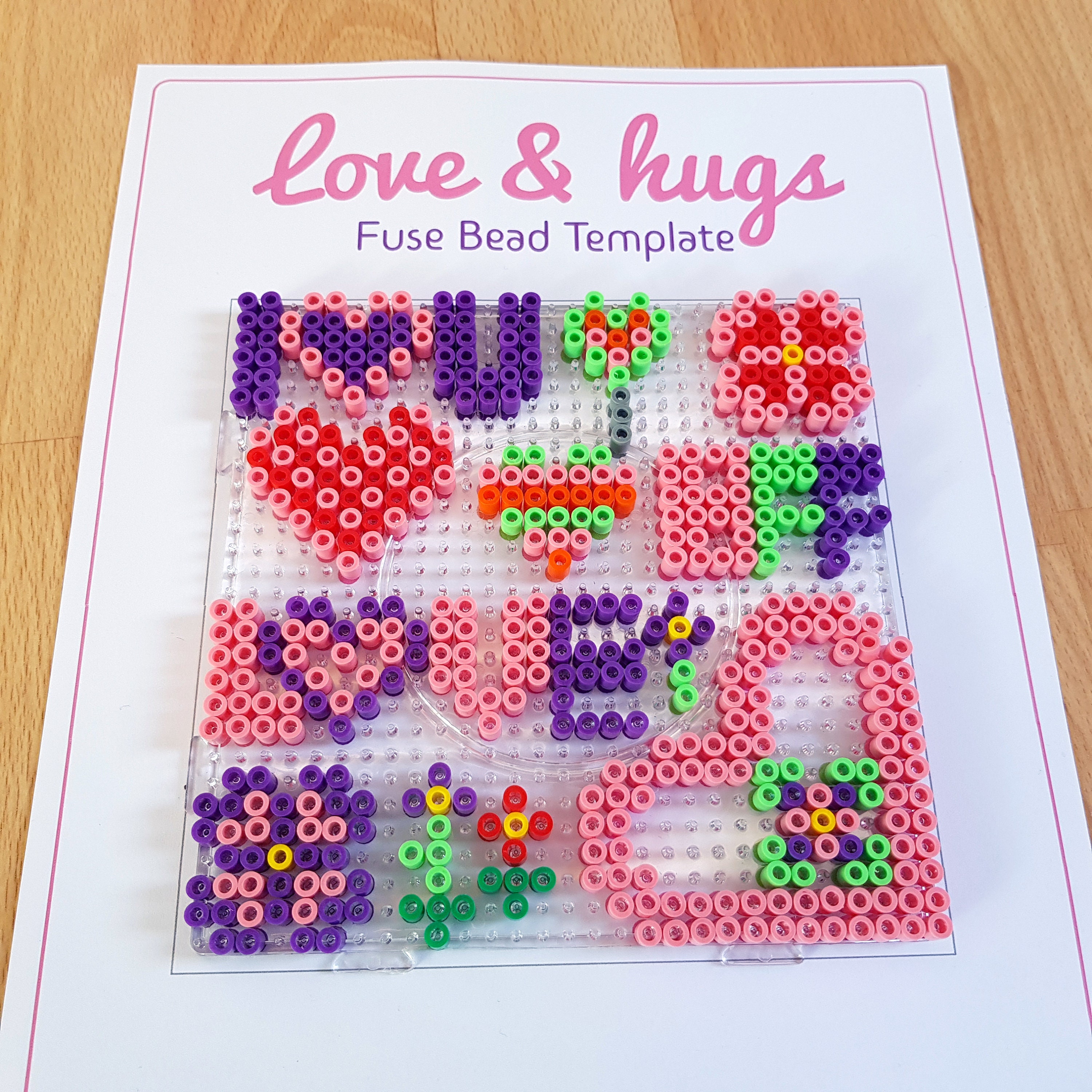 Valentine's Fuse Bead Template Best Friend BFF Love Craft - Etsy UK
