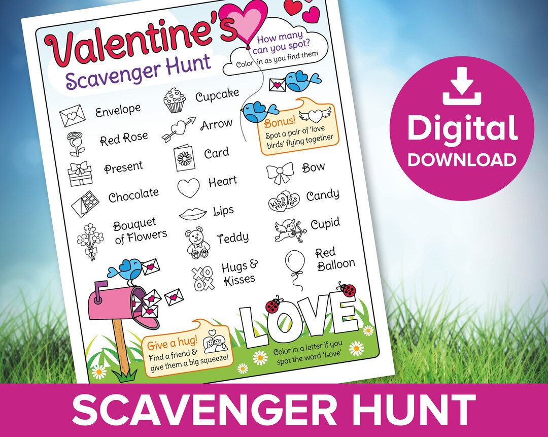 Valentine's Day Scavenger Hunt Decoration Treasure Hunt - Etsy