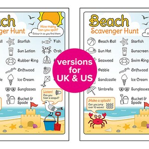 Beach Scavenger Hunt, Kids Summer Spot & Color Holiday Treasure Trail ...