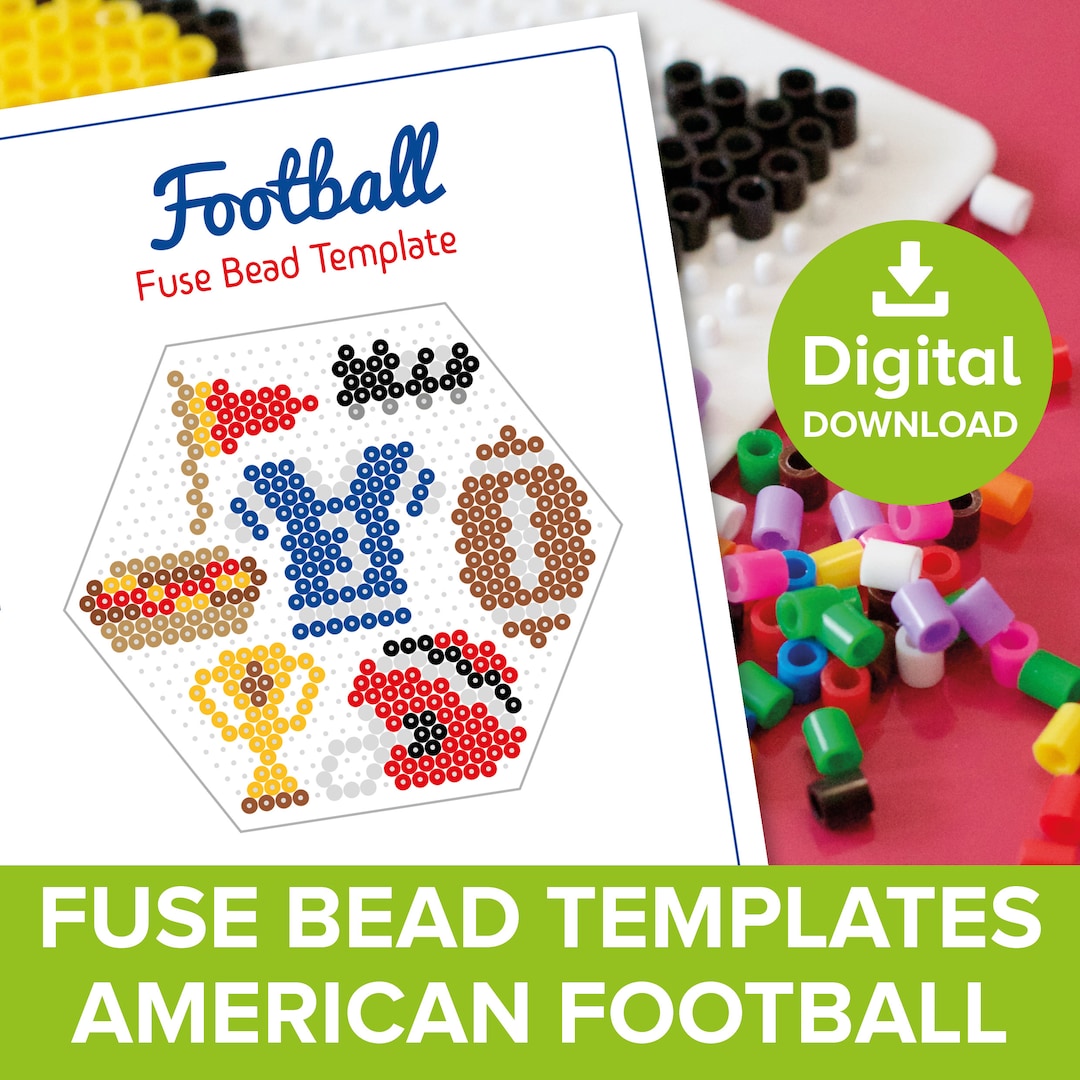 American Football Fuse Bead Template, Foot Ball Game Sport Pattern, USA ...