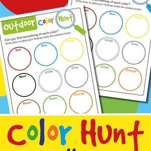 Color Scavenger Hunt Challenge, Kids Colour Treasure Trail Game ...