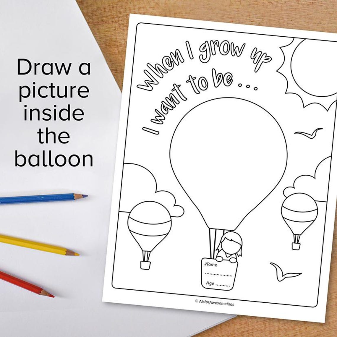 When I Grow up Worksheet, My Dream Job Drawing Prompt Poster, Childrens ...