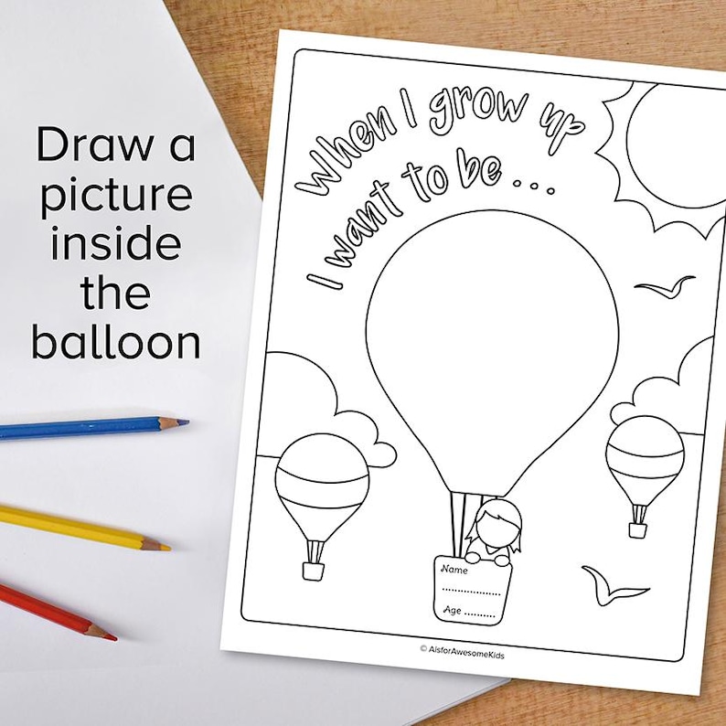 When I Grow up Worksheet, My Dream Job Drawing Prompt Poster, Childrens ...