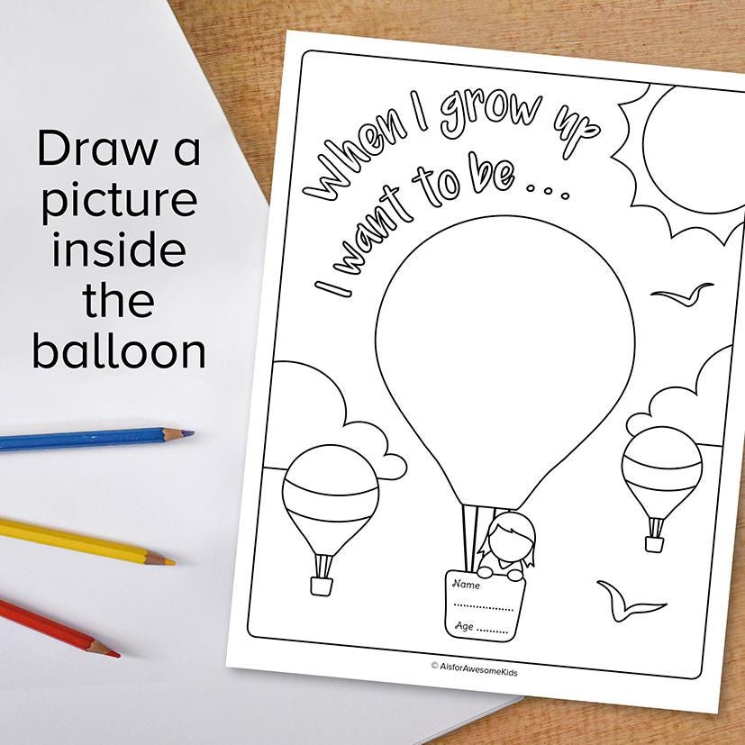 When I Grow up Worksheet, My Dream Job Drawing Prompt Poster, Childrens ...