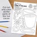 Build a Hot Cocoa Cut & Paste Craft, Christmas Chocolate Drink Coloring ...