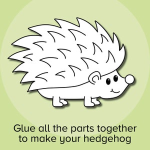 Build a Hedgehog Cut & Paste Craft, Autumn Animal Coloring Activity ...