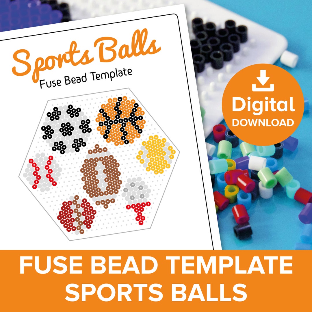 Sports Balls Fuse Bead Template, Football Soccer Basketball Baseball ...