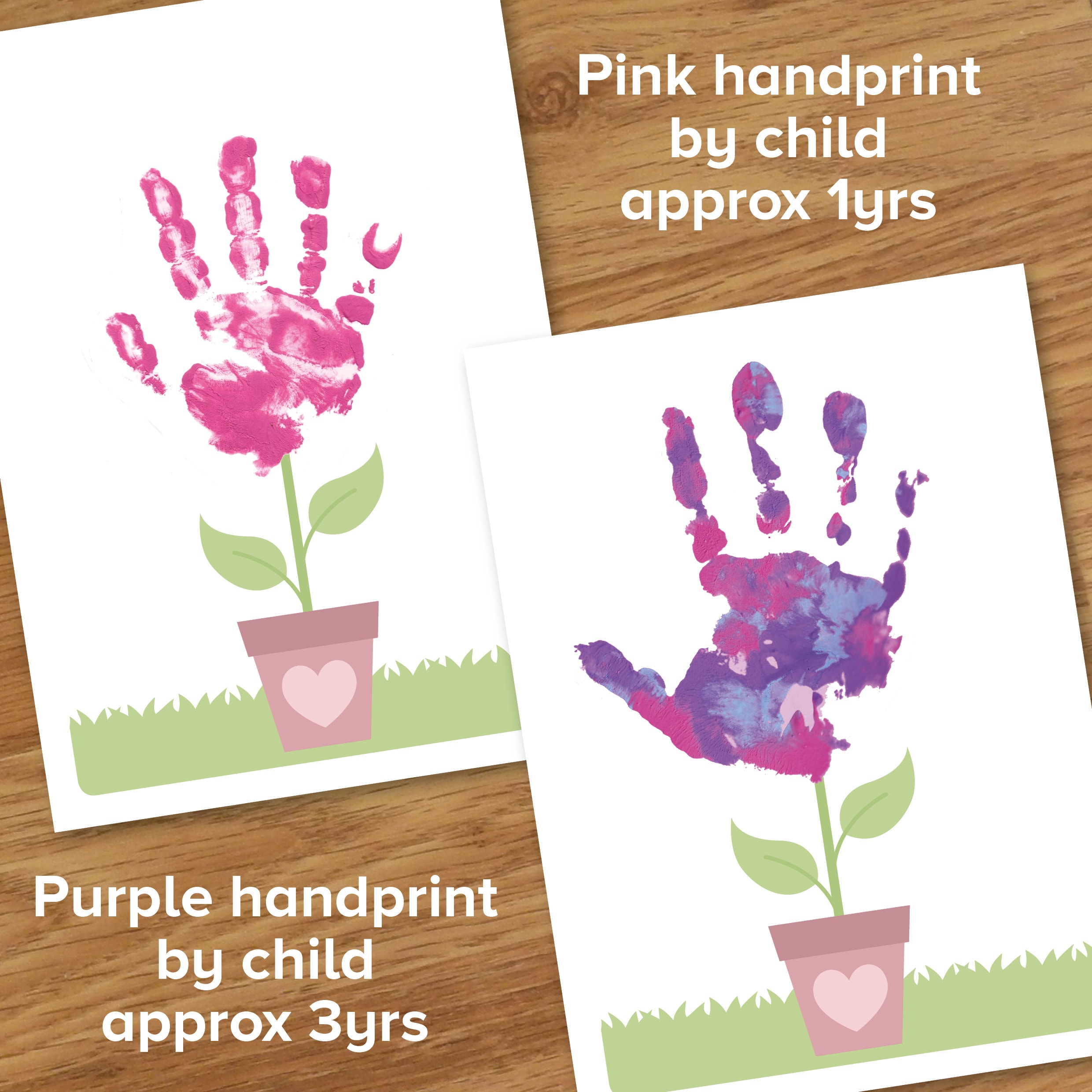Flower Handprint Cards, Mother's Day Flowerpot Craft, Kids Fingerprint ...