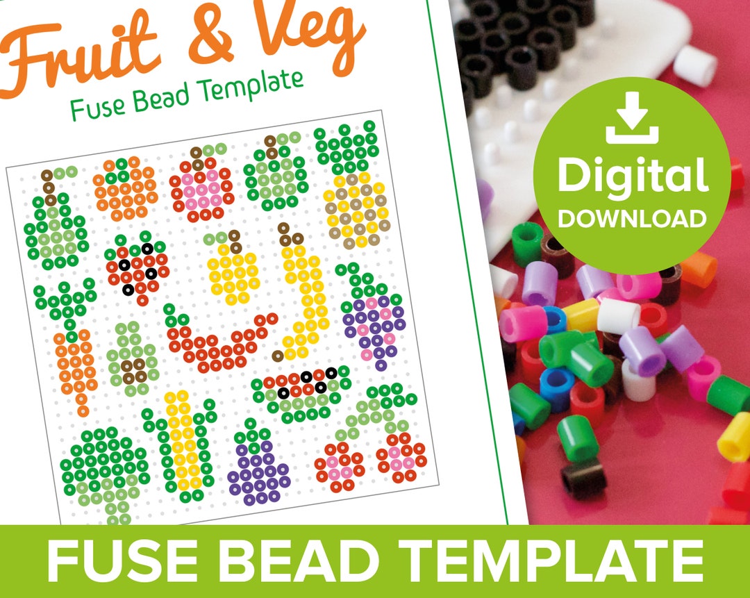 Fruit & Veg Fuse Bead Template Hama Perler Nabbi Melty Beads - Etsy
