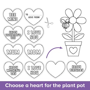 Flower Cut & Paste Craft Printable, Birthday Coloring Art Activity ...