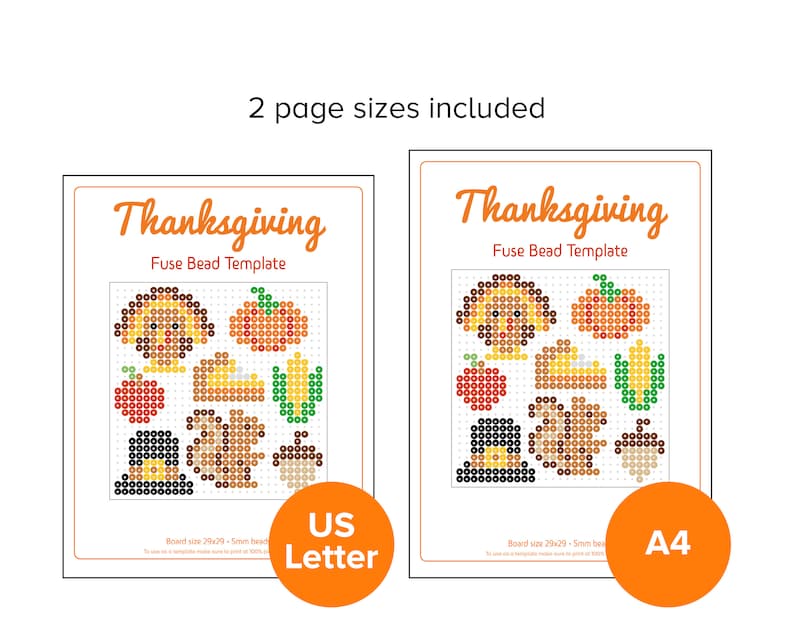 Thanksgiving Fuse Bead Template, Hama Perler Nabbi Beads Turkey Craft ...