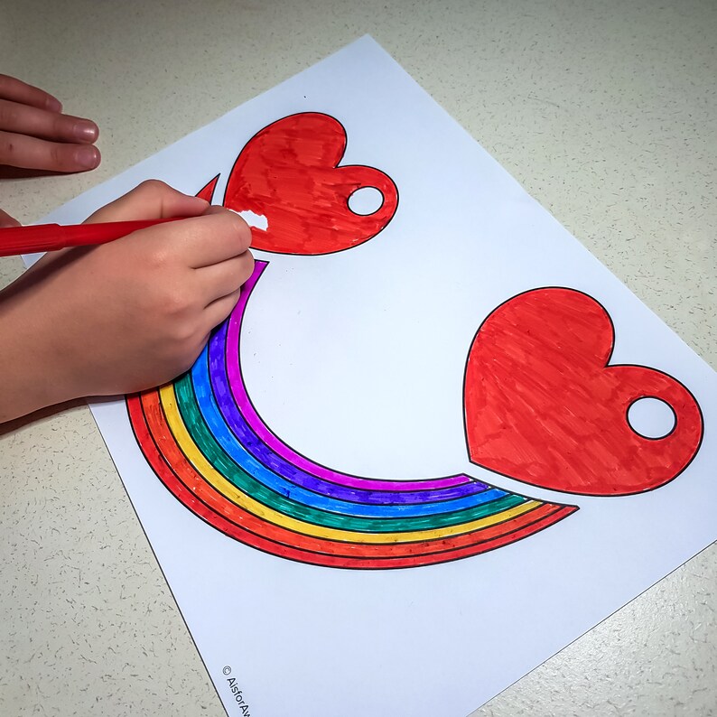 Rainbow Pride Coloring Pages, Kids Mental Health Inspirational Quotes ...