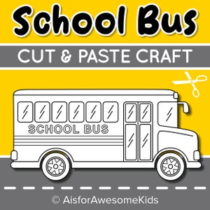 Build a School Bus Cut & Paste Craft, Back to School Coloring Page ...