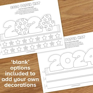 2024 New Year's Eve Paper Hats, Happy New Year Party Hat Crown, Holiday ...