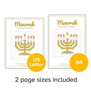 7-branch Menorah Fuse Bead Template, Jewish Festival Celebration ...