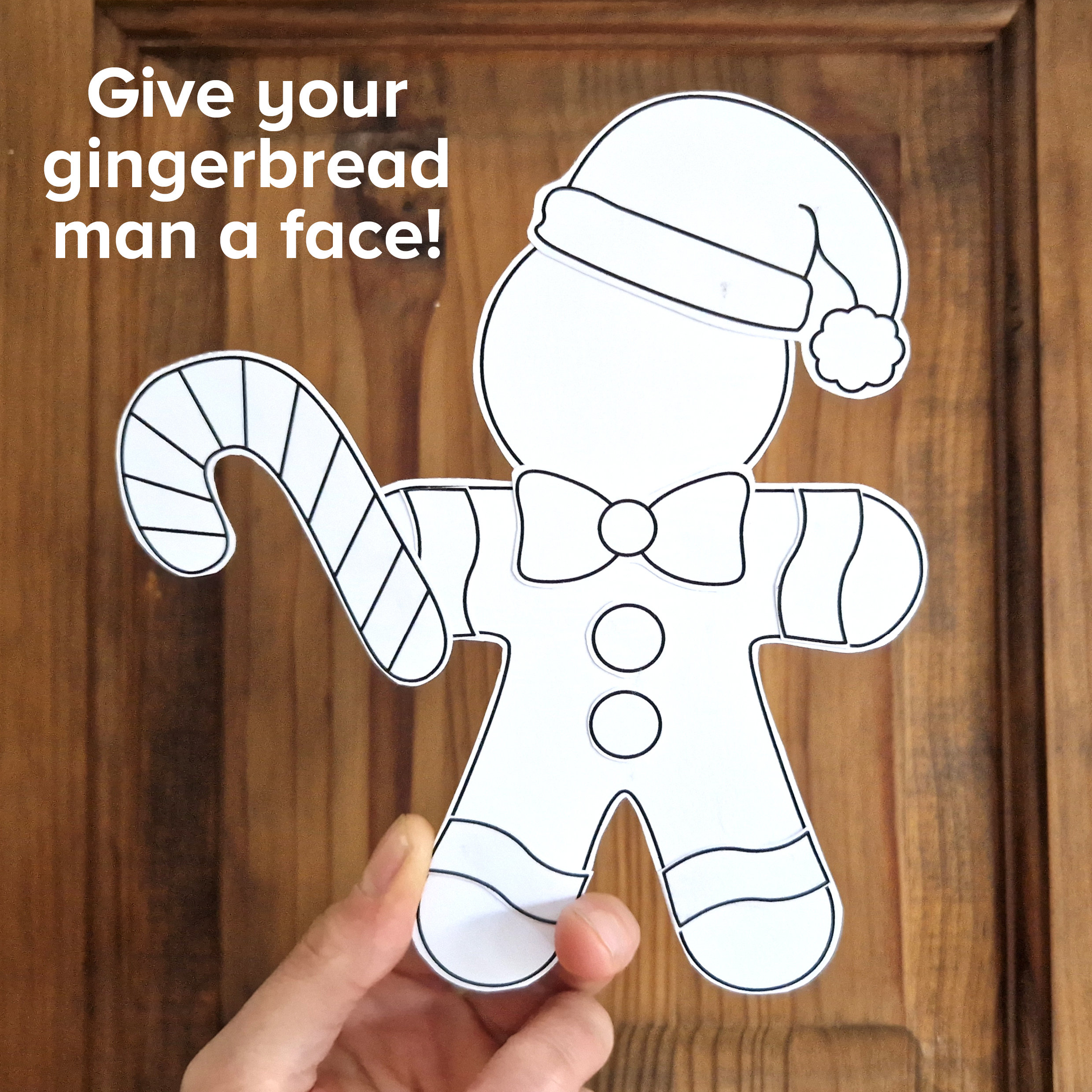Gingerbread Man Cut & Paste Craft Plus Recipe Card, Christmas Color ...