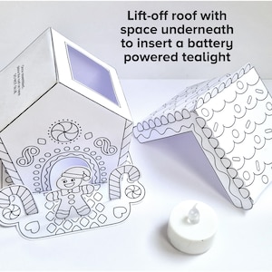 Gingerbread House 3D Craft Project, Christmas Color Build Paper Dolls ...