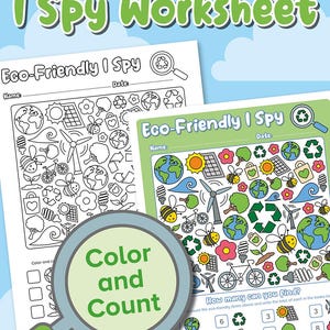 Earth Day I Spy Worksheet, Eco-friendly Eye Spy Color & Count Challenge ...